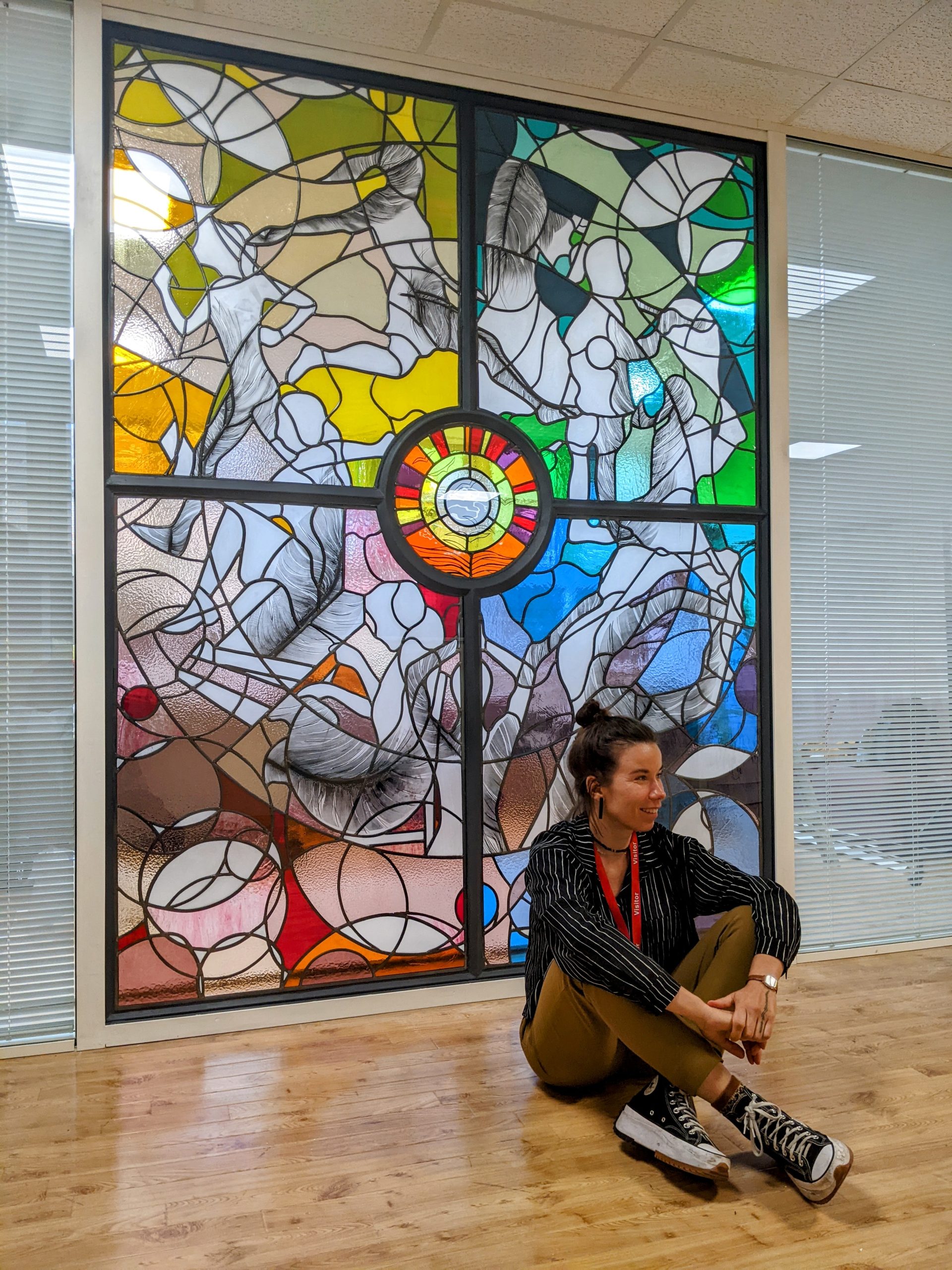 Original Mural Sketch, Stained Glass Design, Architecture Project ...